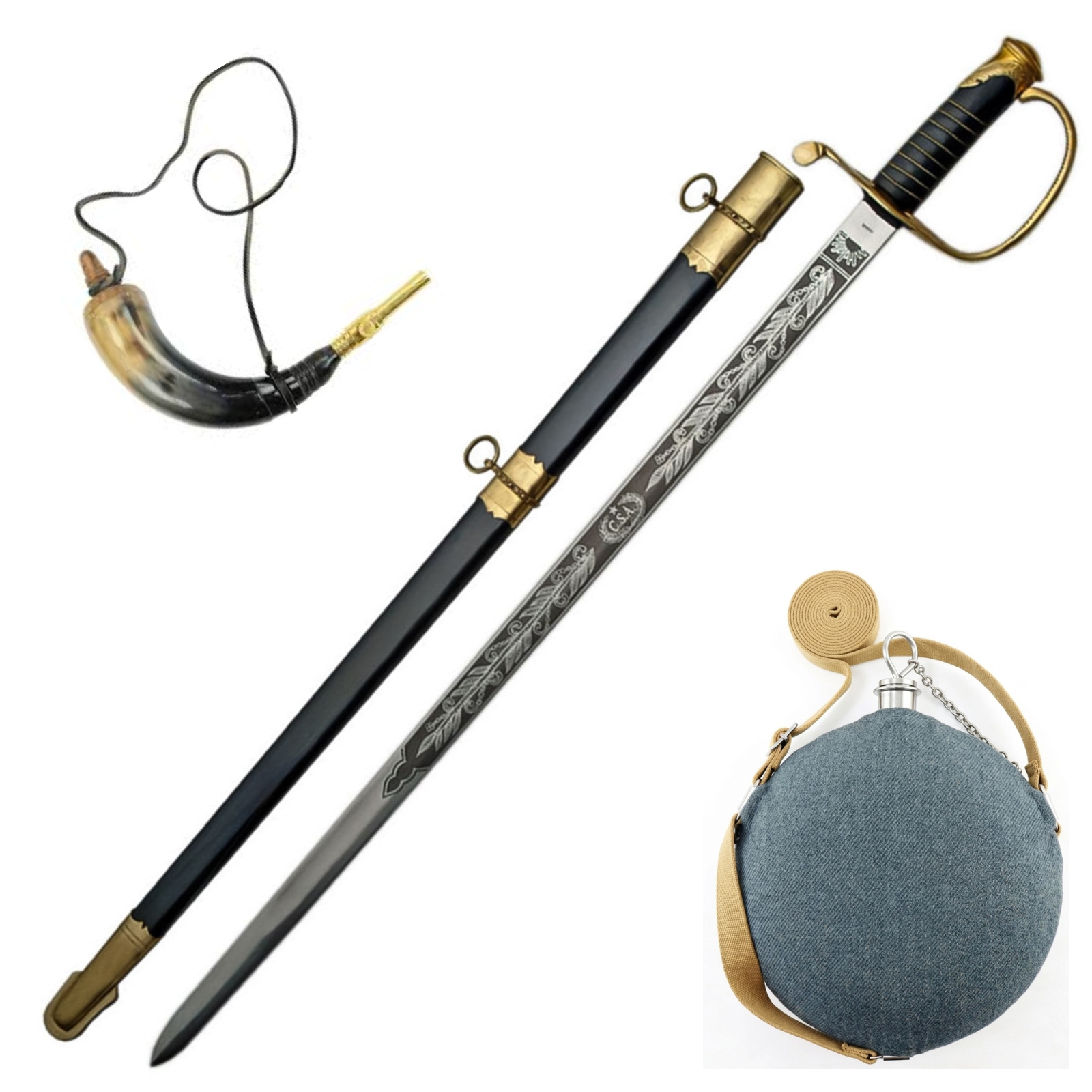 McElroy Cavalry Field Utility Bundle (McElroy Etched Sabre + Model 1858 ...